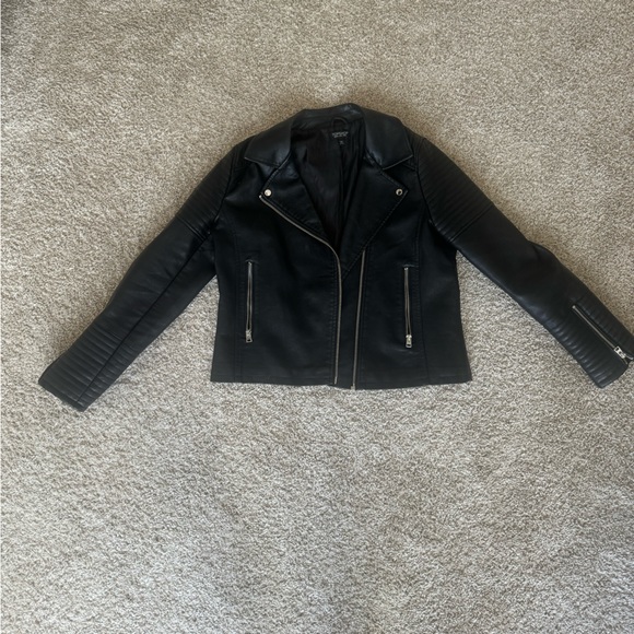 Topshop | Jackets & Coats | Topshop Black Leather Jacket | Poshmark